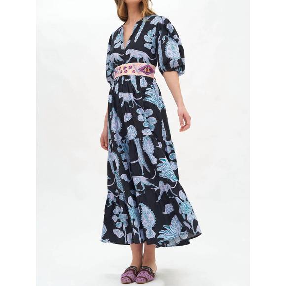 Oliphant | Dresses | New Oliphant Puff Sleeve Maxi Dress In Lamu Black ...